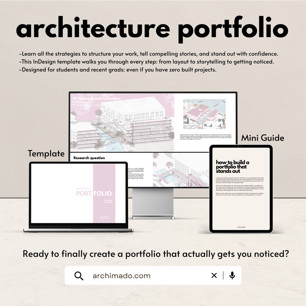 Architectural portfolio template + Mini Guide – archi mado